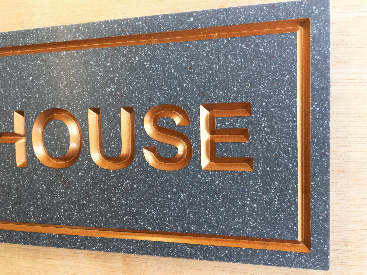 Corian House Sign-Deep engraved-300mm x 100mm – COUNTY HOUSE SIGNS